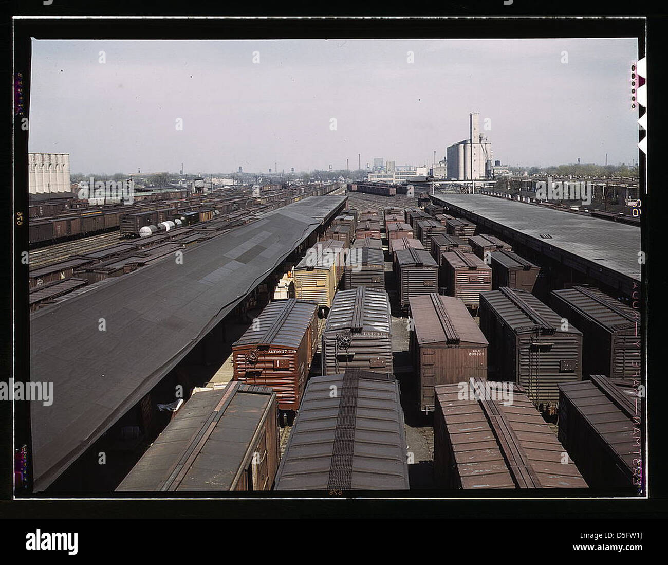 A photograph of the Galewood railroad yard in Chicago, Illinois ...