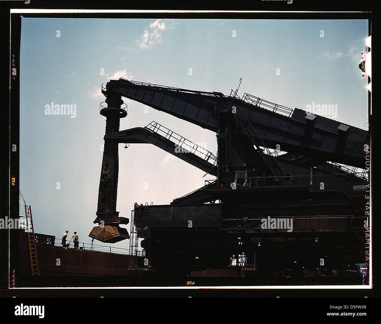 This image depicts the Pennsylvania Railroad's ore docks in Cleveland ...