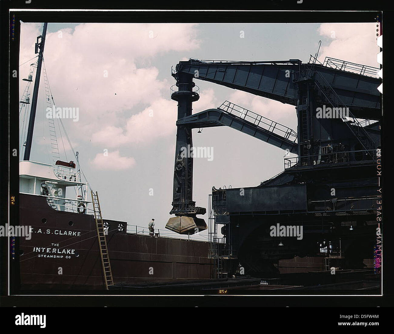 This image shows the Pennsylvania Railroad ore docks in Cleveland, Ohio ...