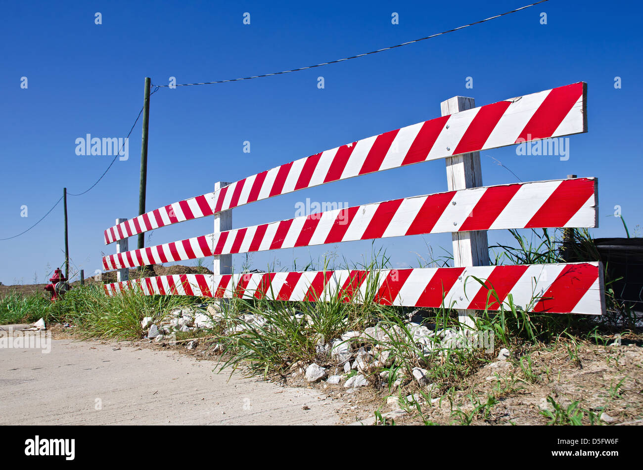Road barrier at a construction or road work site Stock Photo - Alamy