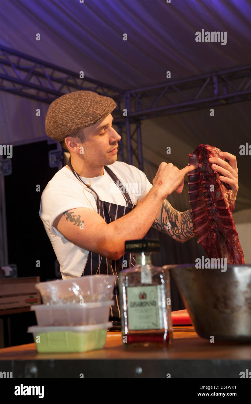 Chefs doing food preparation demonstrations Stock Photo - Alamy