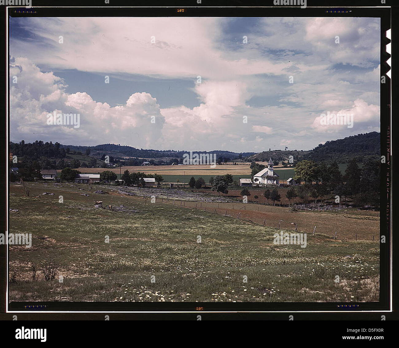 The photograph shows the countryside near the Tennessee Valley ...