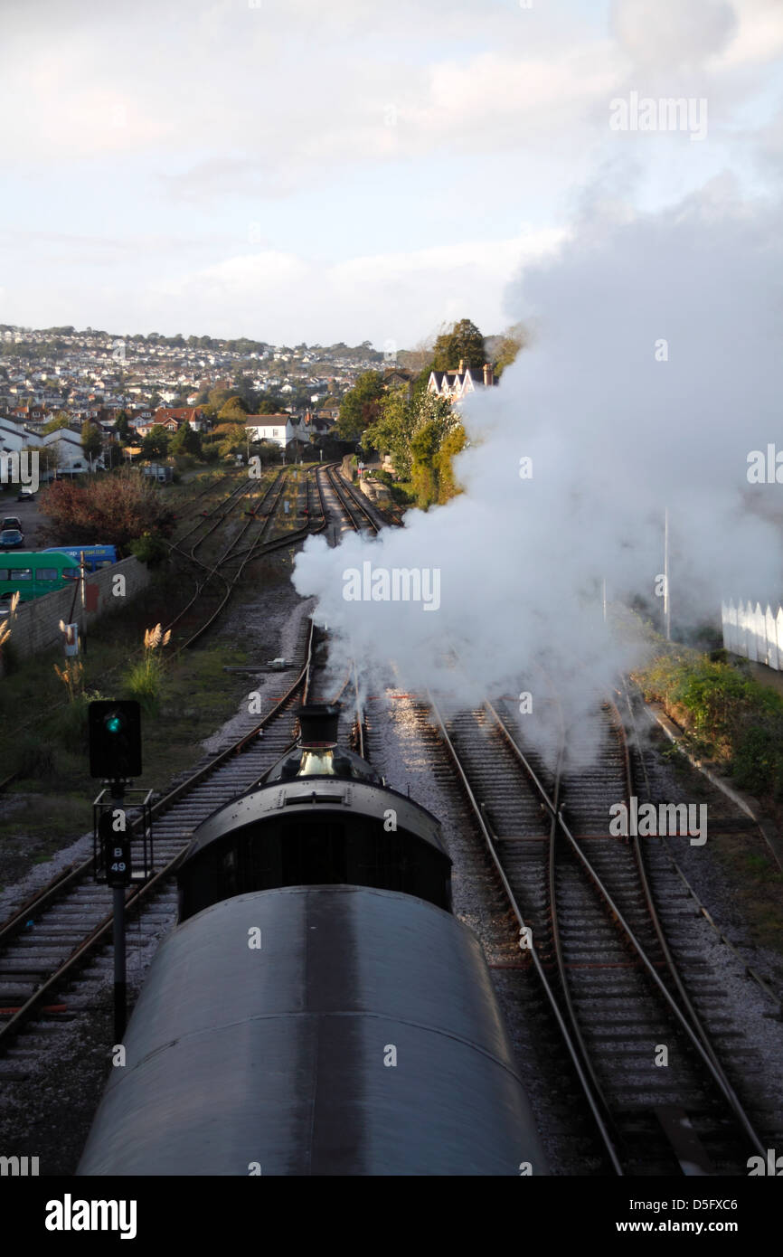 Steam Train at Paignton Devon England uk Stock Photo - Alamy