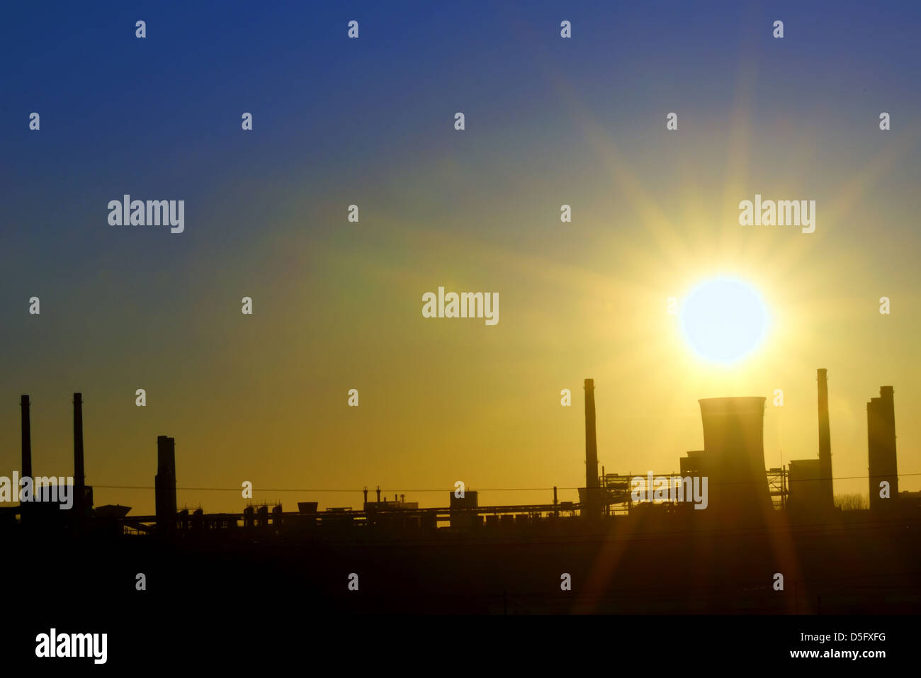 Industrial sunset shoot in spring time Stock Photo - Alamy