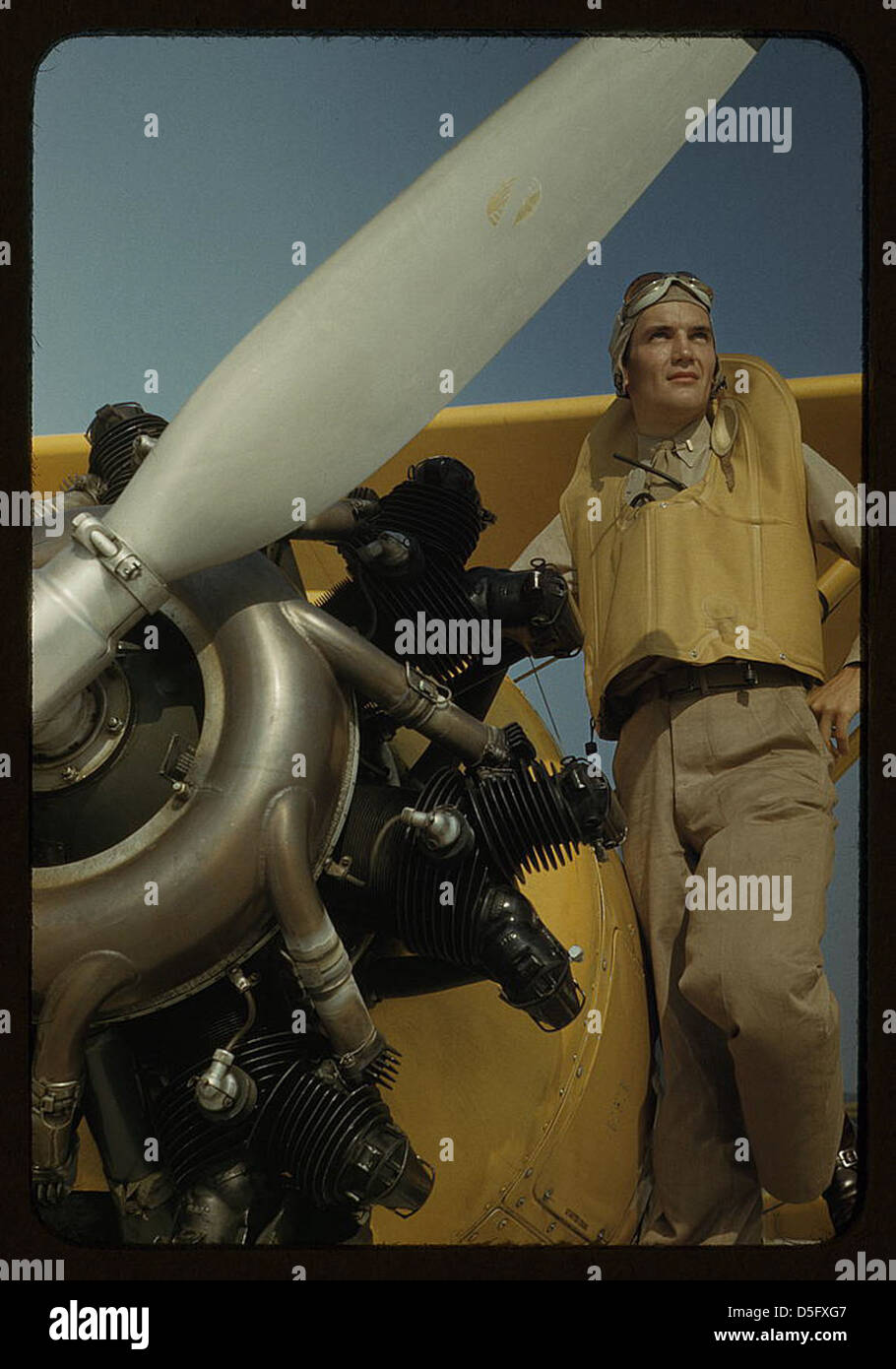 Marine lieutenant, pilot with the power towplane for the training ...