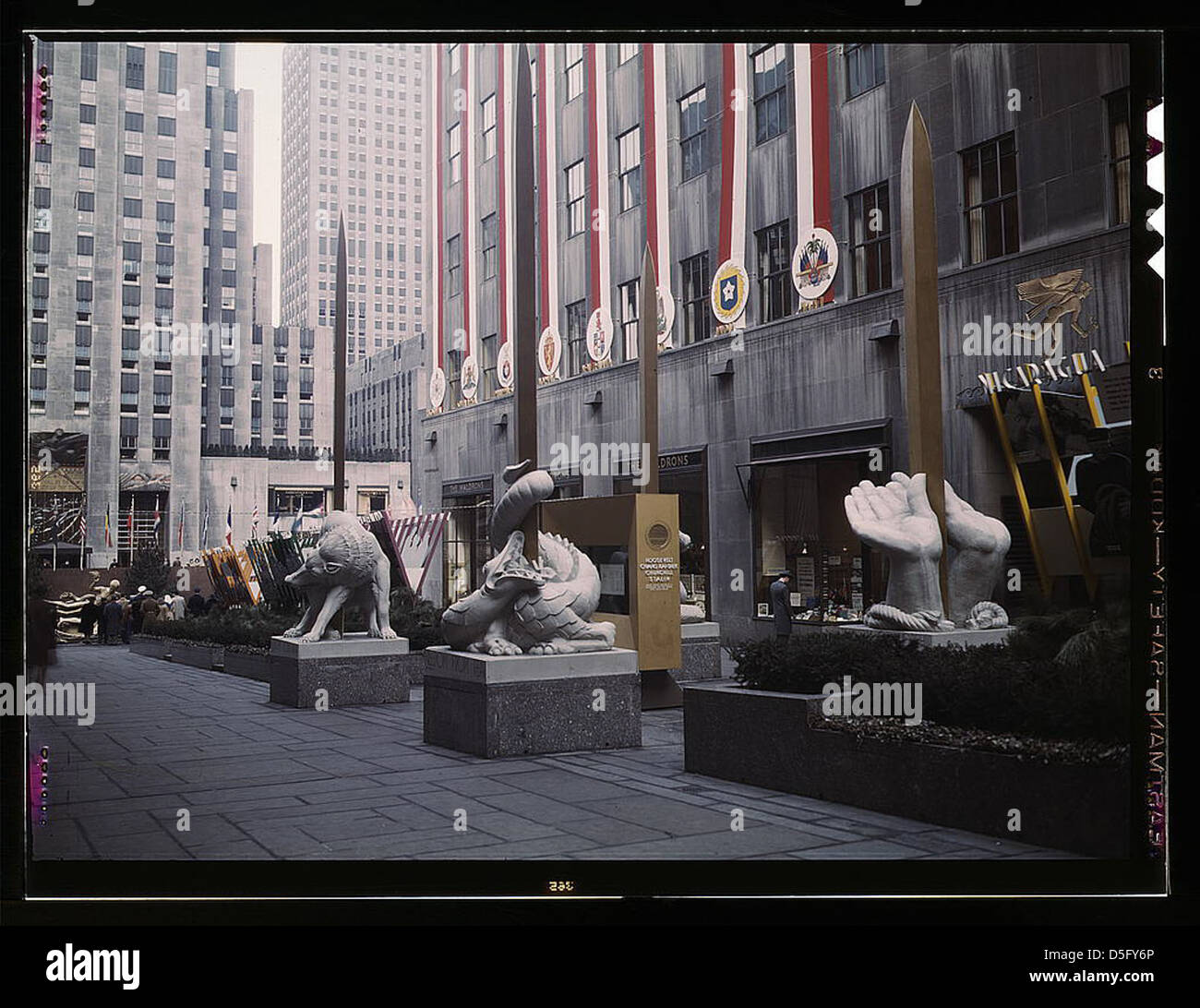 This World War II-era photo shows an exhibit in Rockefeller Plaza, New ...