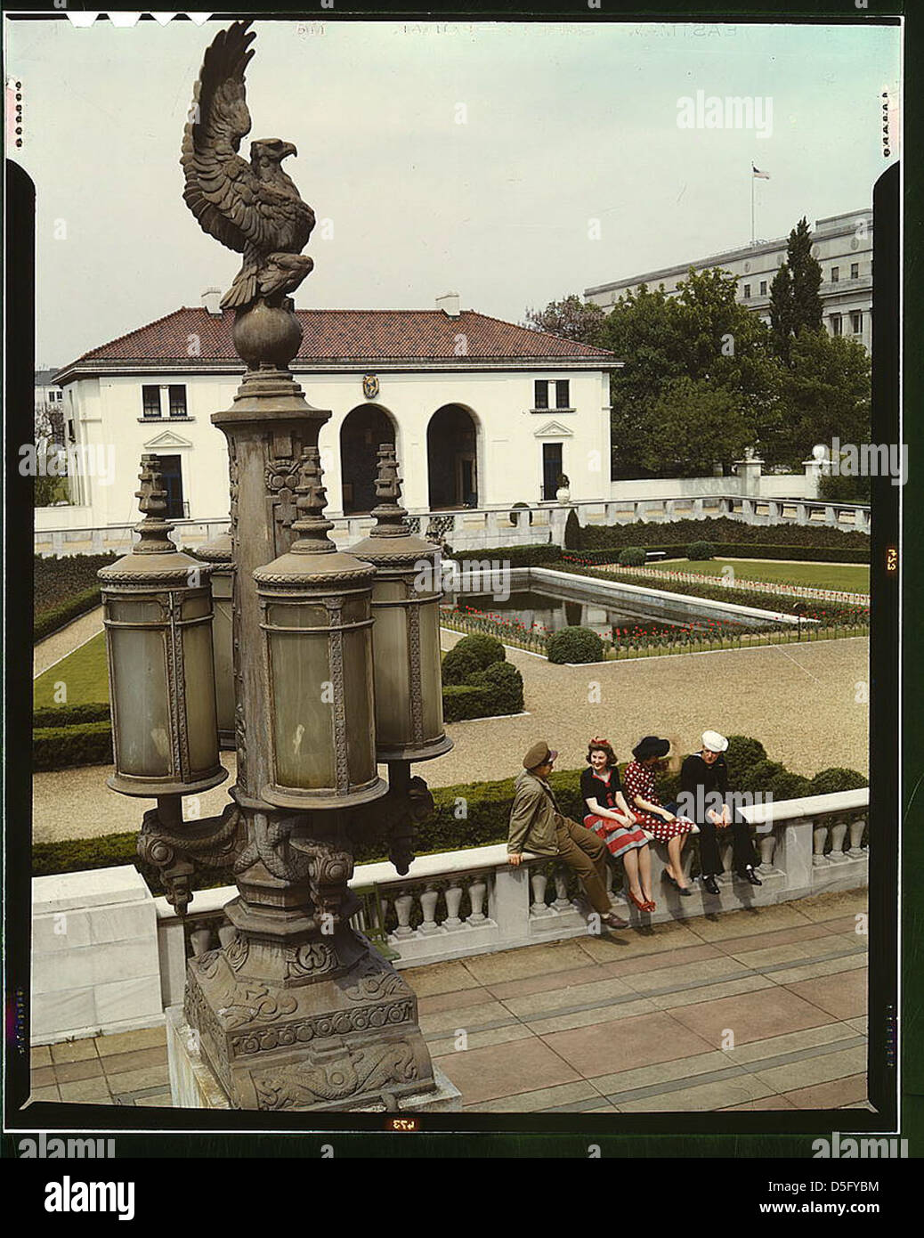 The photograph showcases the Garden of the Pan American Union Building ...