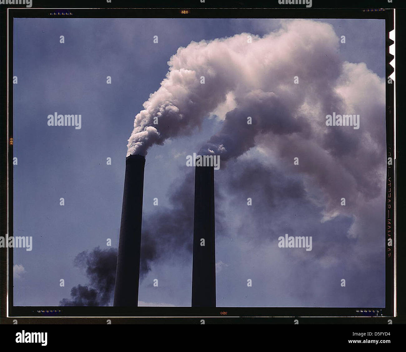 Smoke stacks (LOC Stock Photo - Alamy