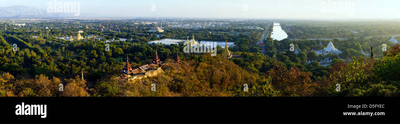 View from Shan-Hills to Mandalay, Shan-State, Myanmar, Asia Stock Photo ...