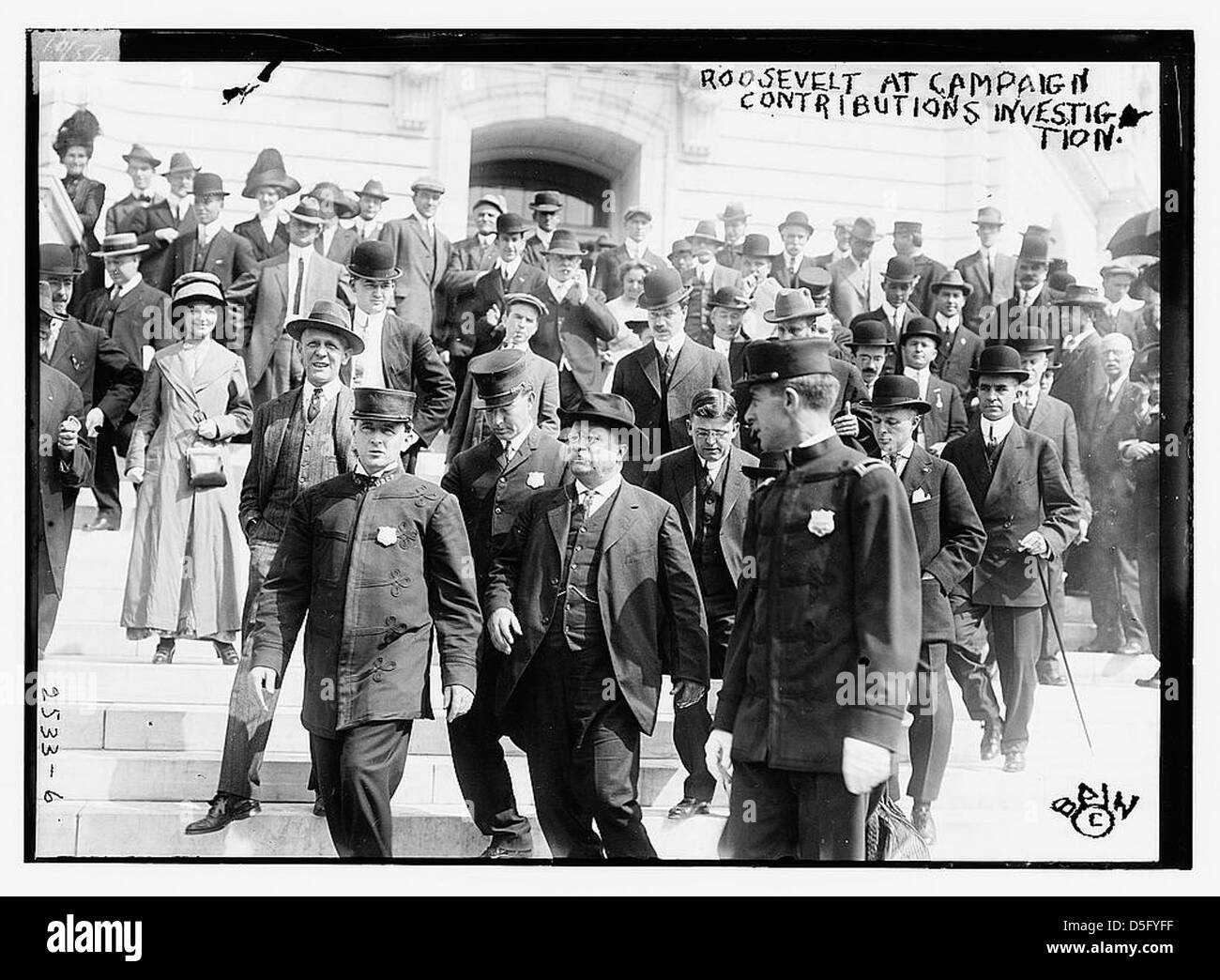 The image shows Theodore Roosevelt during an investigation into ...