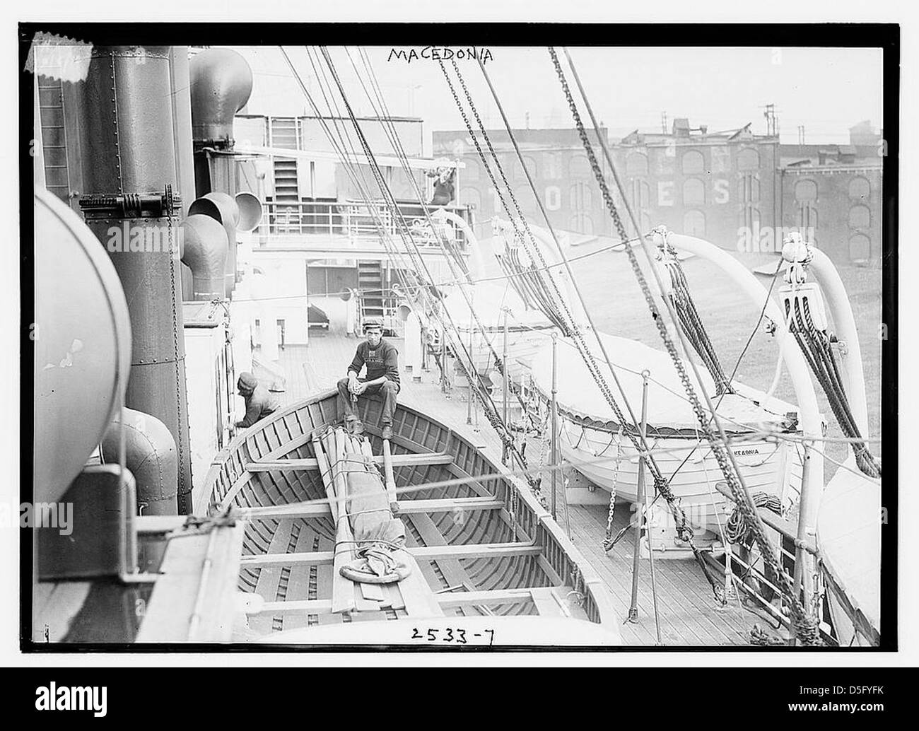 The HMS Macedonia, an auxiliary cruiser ship built by Harland & Wolff ...