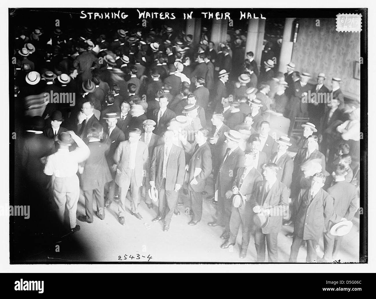 Striking waiters in their hall (LOC Stock Photo - Alamy