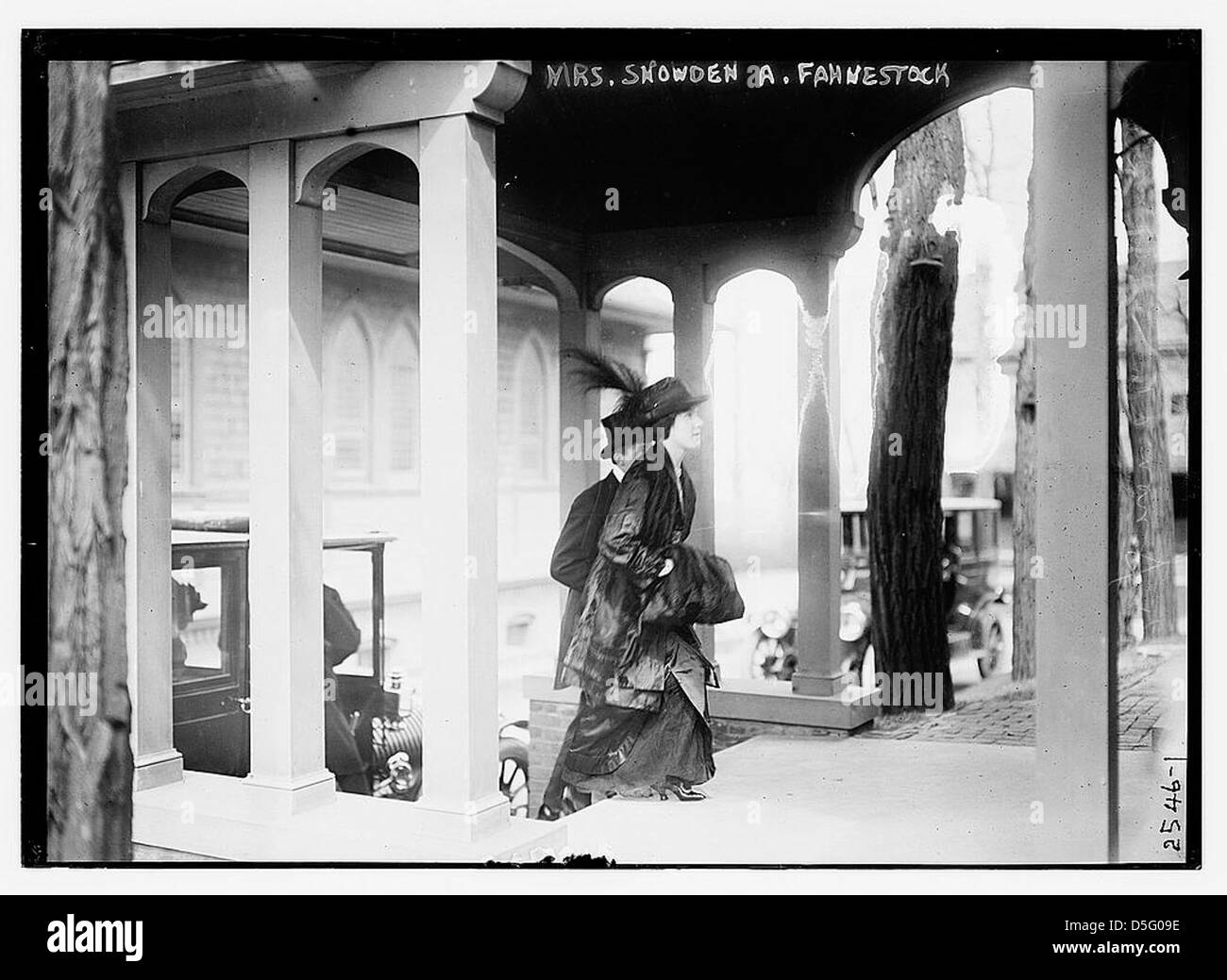 This photograph captures Mrs. Snowden A. Fahnestock, with a wedding ...