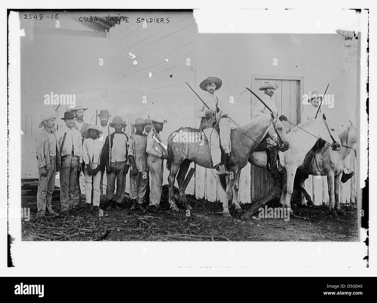 A photograph of native Cuban troops from the 1910s, captured during a ...
