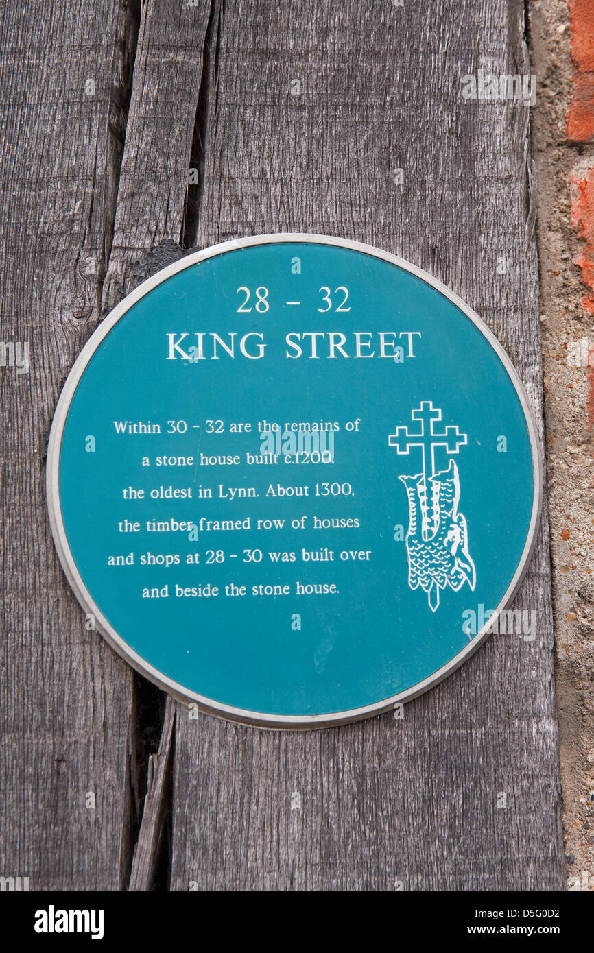 28-32 King street blue sign in Kings Lynn Norfolk England Stock Photo ...