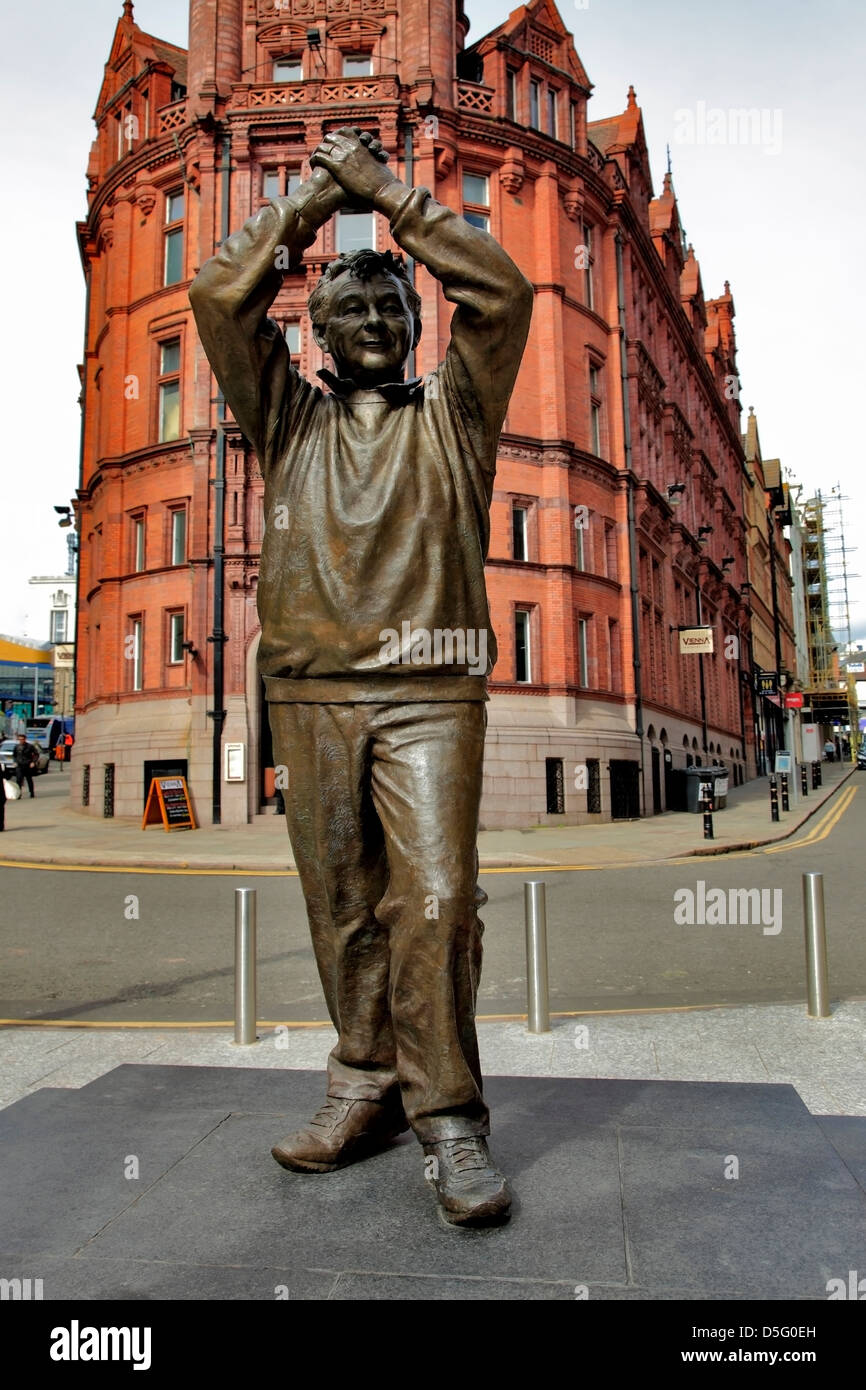 Statue of Brian Clough the football manager, Nottingham city centre ...