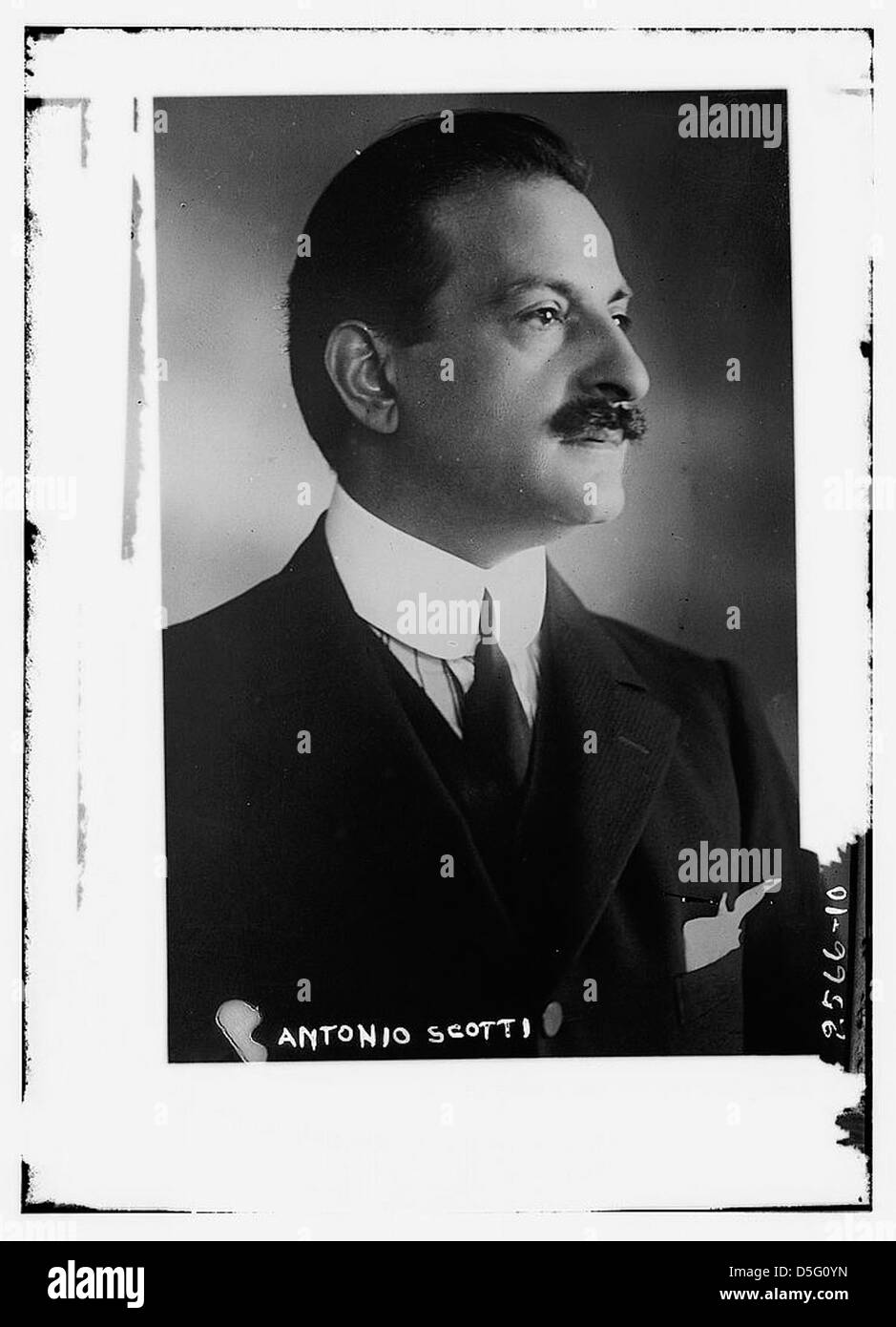 A portrait of Antonio Scotti, an Italian baritone, recognized for his ...