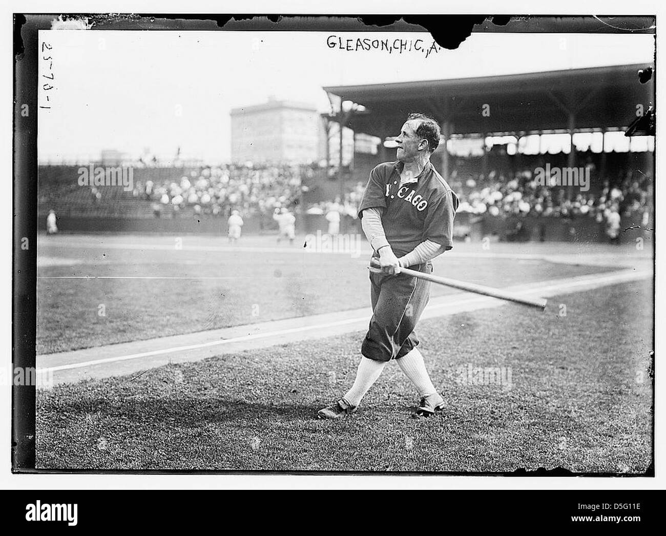 This photograph shows Kid Gleason, a player for the Chicago White Sox ...