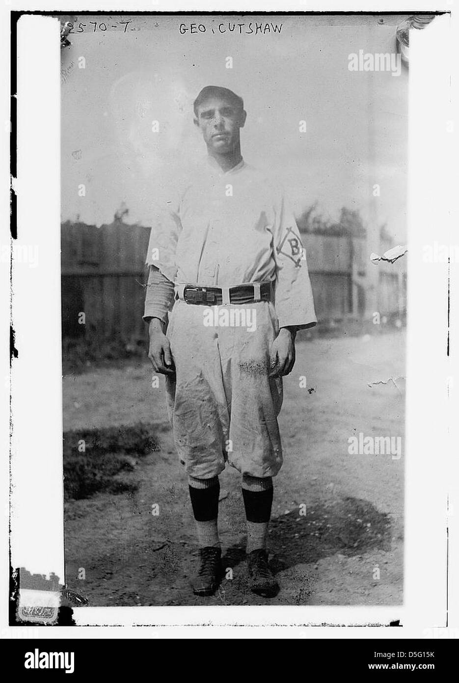 George Cutshaw, a player for the Brooklyn Trolley Dodgers, is depicted ...