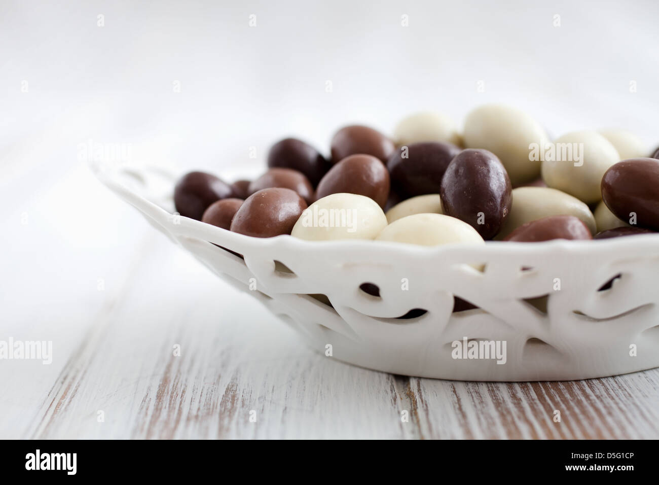 White, dark and milk chocolate easter eggs Stock Photo - Alamy