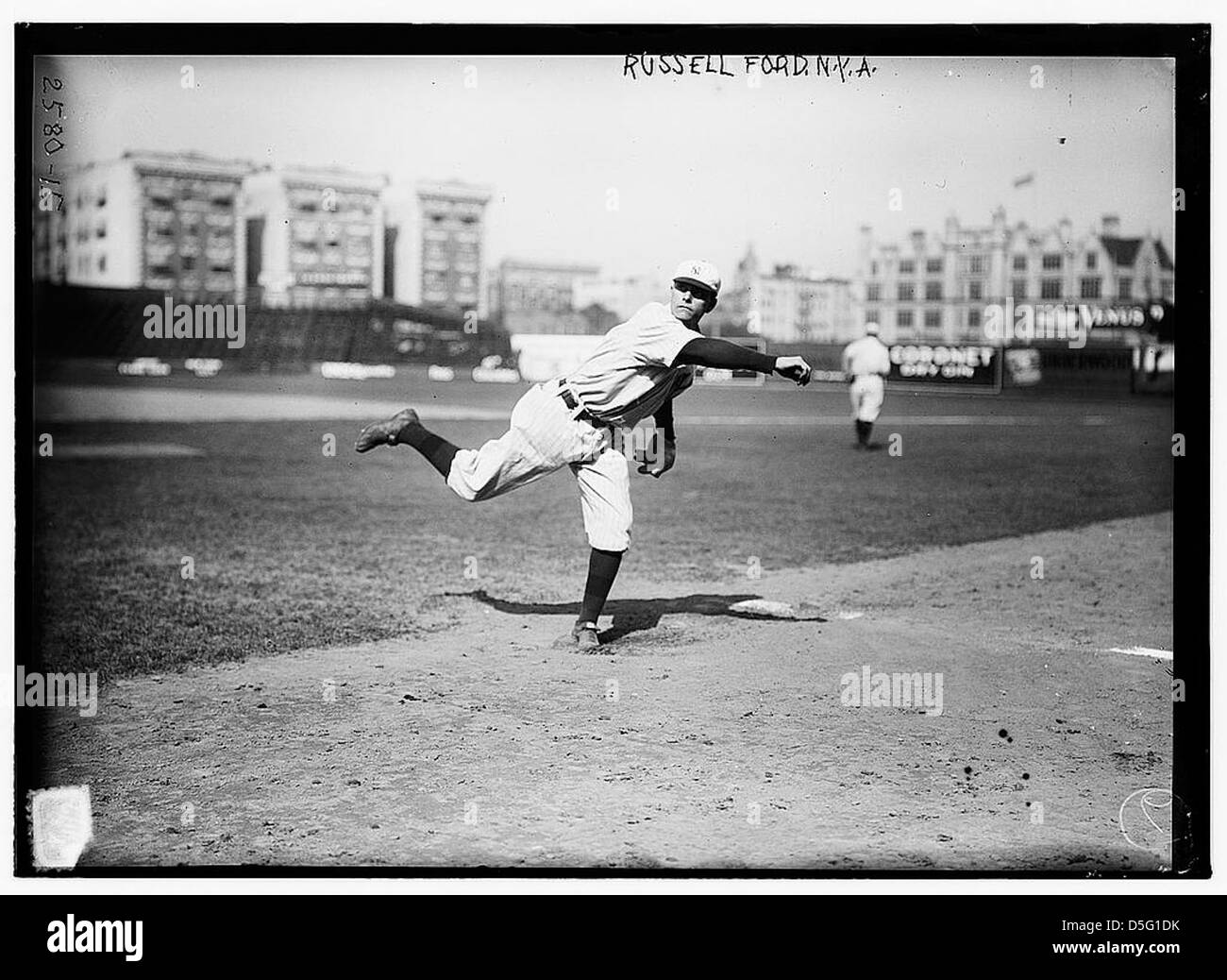 A historical photograph of Russ Ford, an American League baseball ...