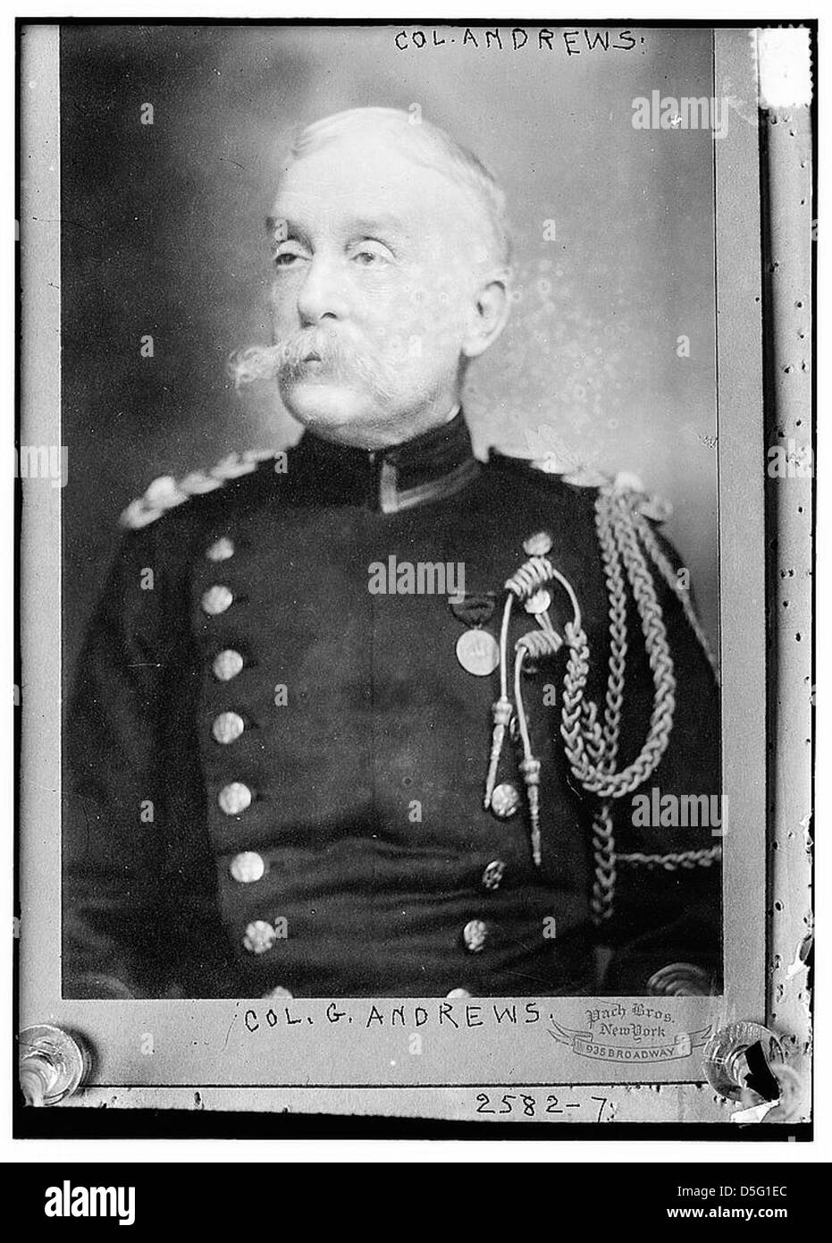 This image shows Colonel G. Andrews in his military uniform, complete ...