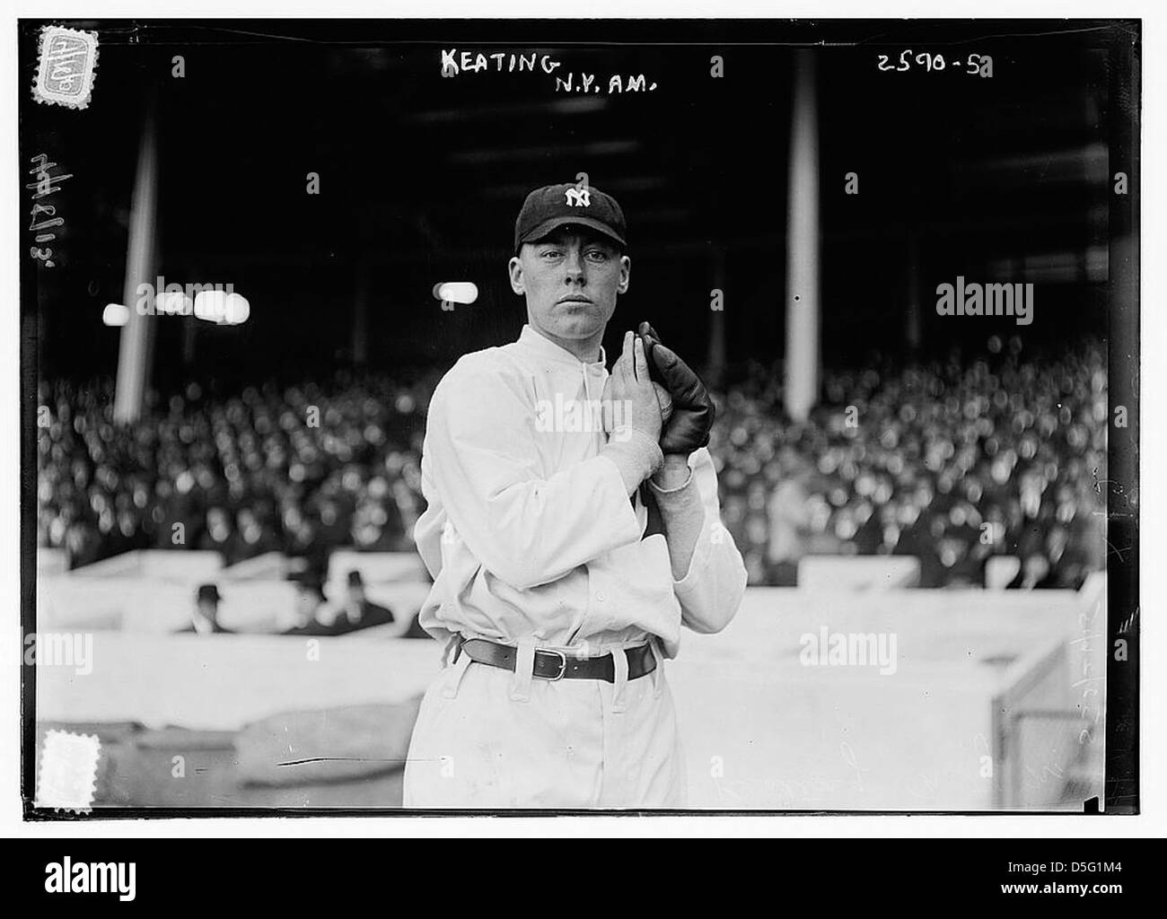 A 1910s photo of Ray Keating, a pitcher for the New York Highlanders ...