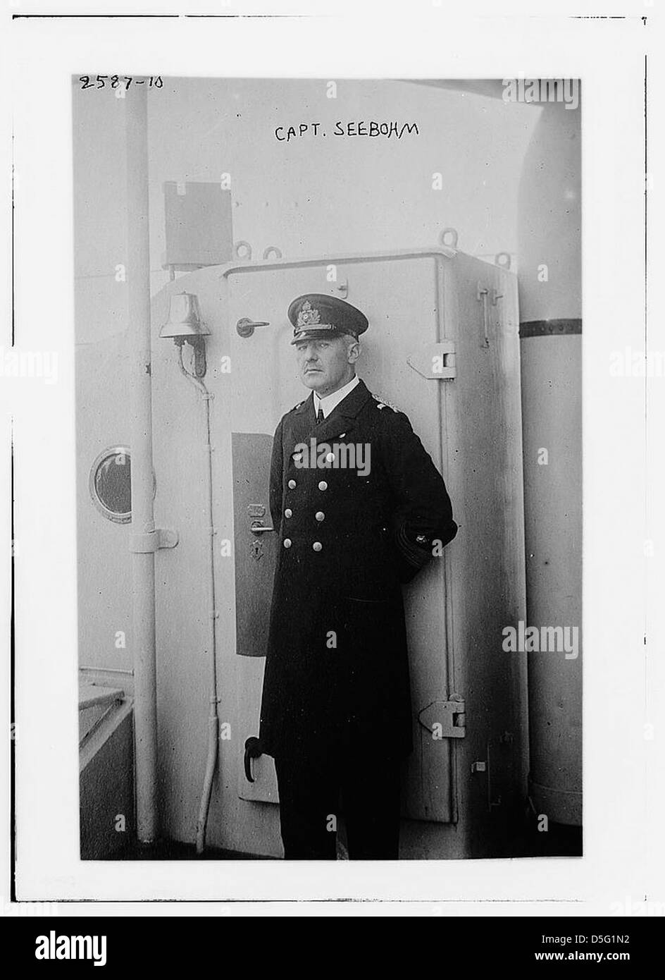 Captain Seebohm, a naval officer, is photographed during his service ...