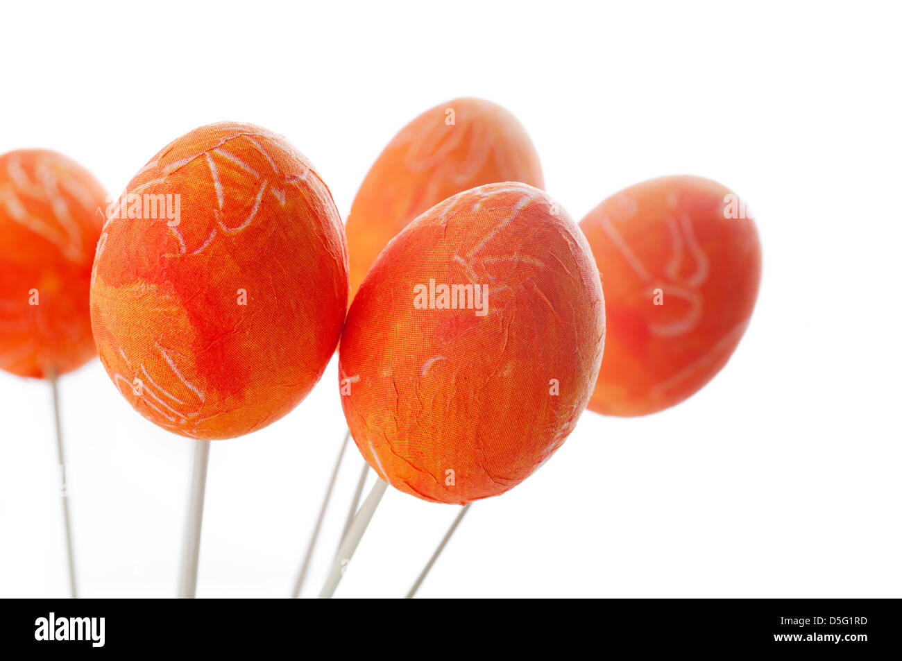 Orange easter egg decorations isolated on white Stock Photo - Alamy