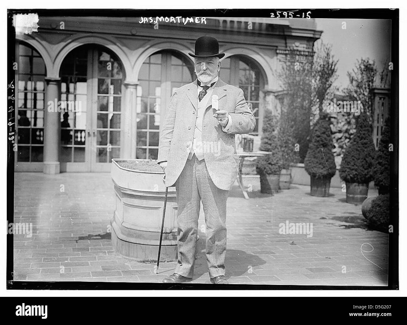 A photograph of James Mortimer, taken in the 1910s, showing him at an ...
