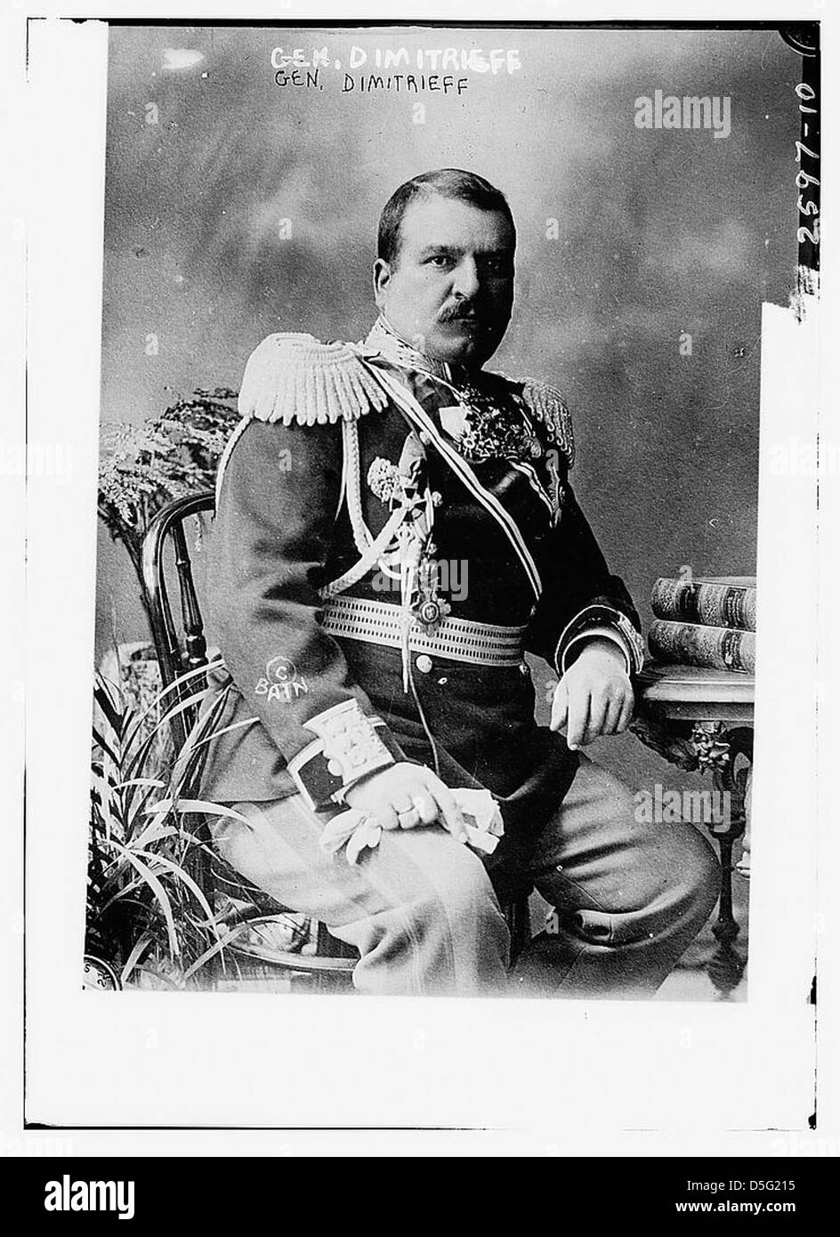 A portrait of General Dimitrieff, dressed in military uniform, complete ...