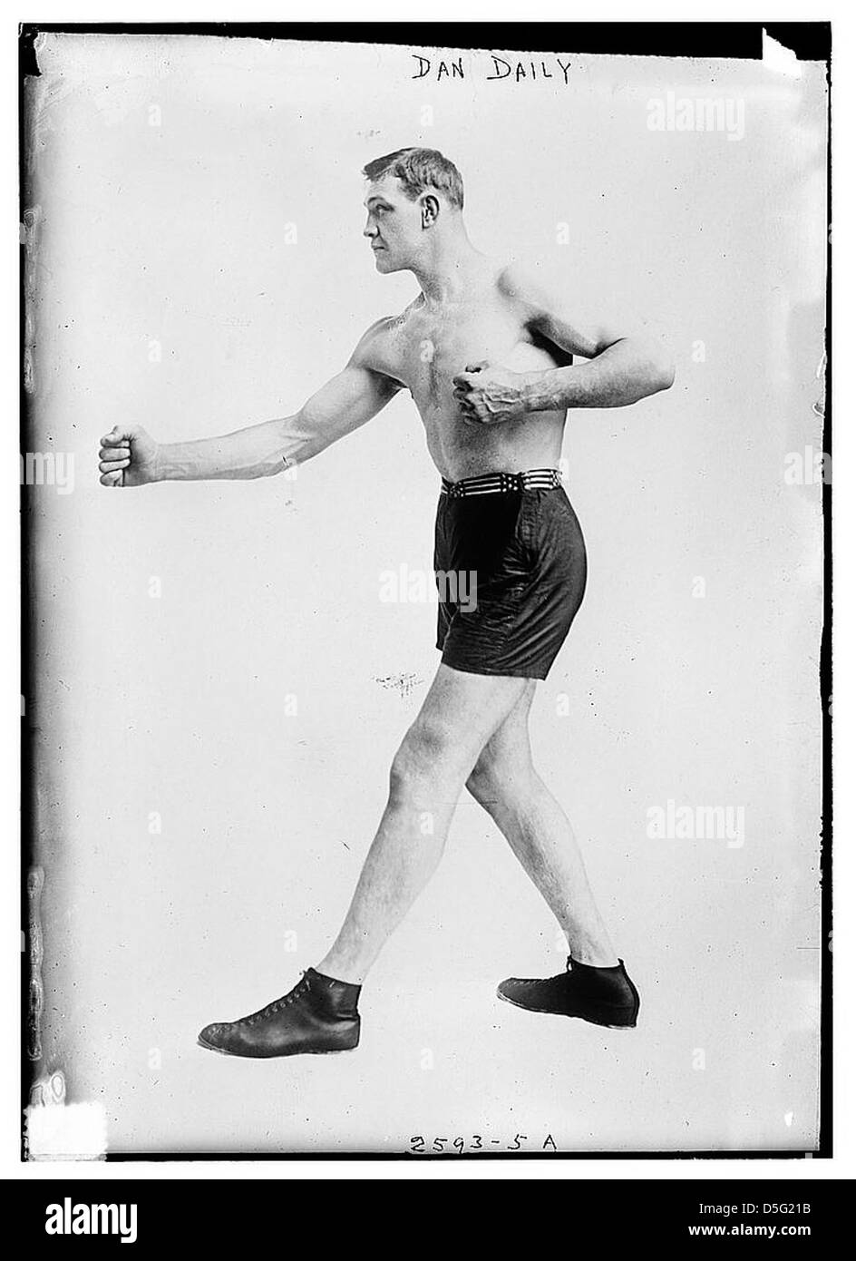 Boxer Dan Daily is shown in a side profile shot, captured in a ...