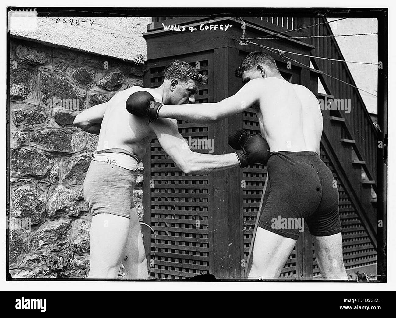 A historical image of boxers Billy Wells and Jim Coffey in the early ...