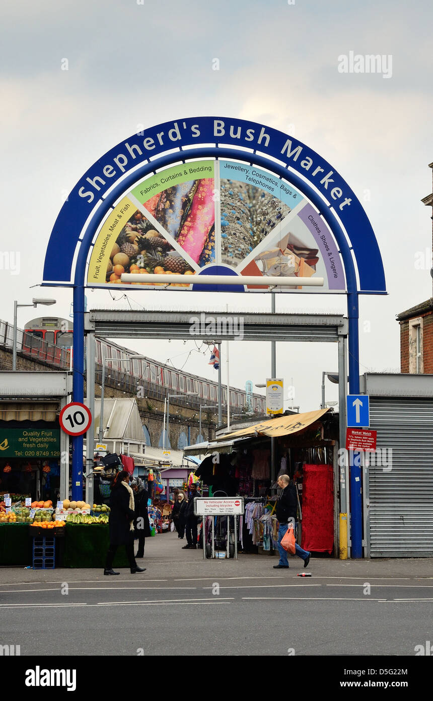 Shepherd's bush market sign hi-res stock photography and images - Alamy
