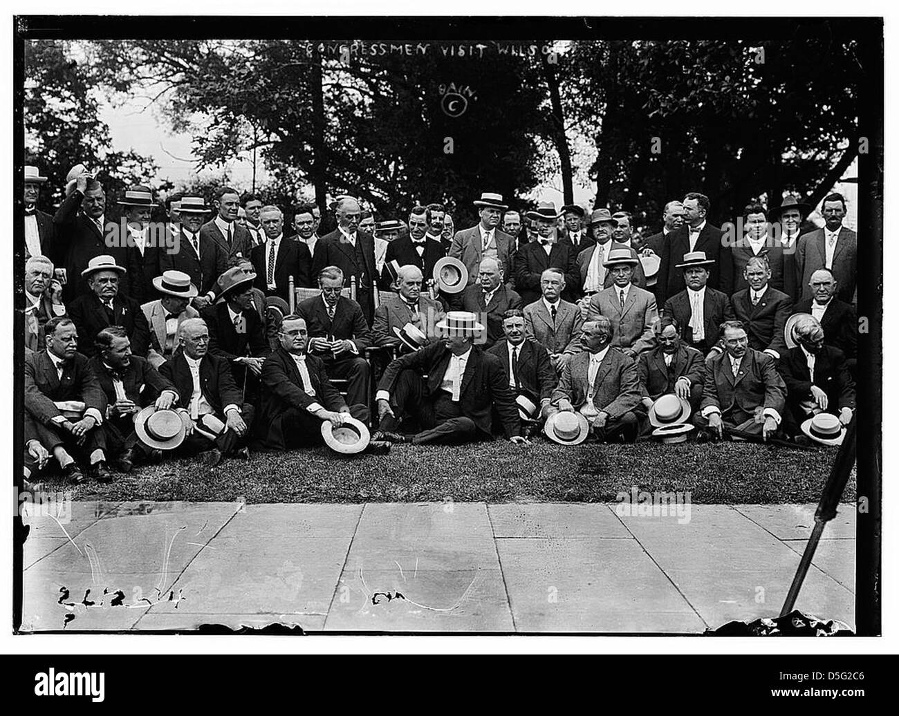 This 1912 photograph shows U.S. congressmen visiting President Woodrow ...