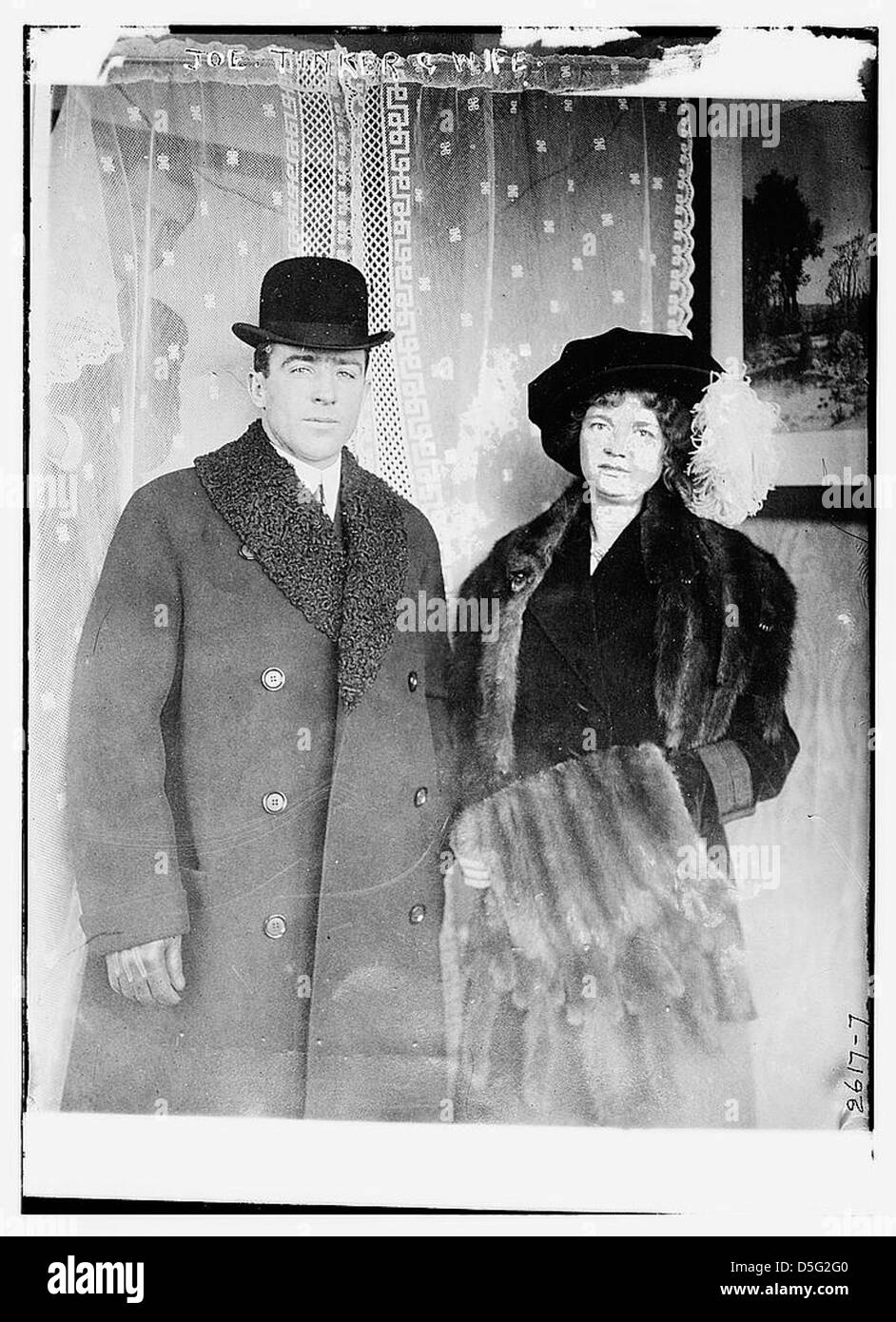 Joe Tinker, a famous baseball player, is pictured with his wife ...