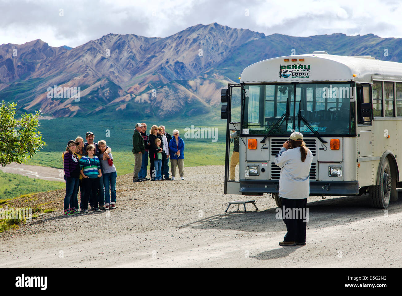Tourists photograph at Stony Hill Overlook. Buses shuttle visitors on ...