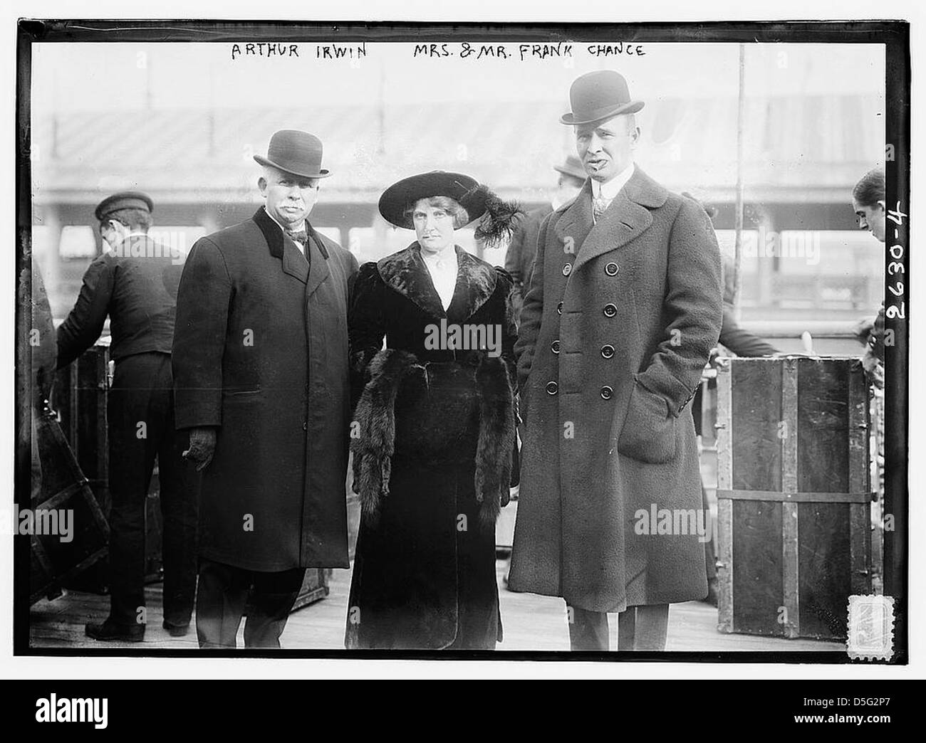 This image features Arthur Irwin with Mr. and Mrs. Frank Chance ...