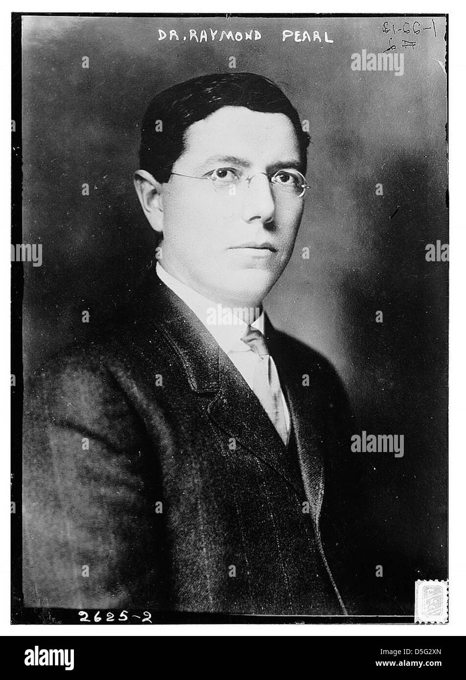 A portrait of Dr. Raymond Pearl, a prominent biologist known for his ...