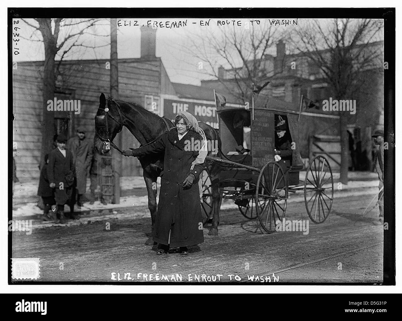 Elisabeth Freeman is seen enroute to Washington, D.C., on her suffrage ...