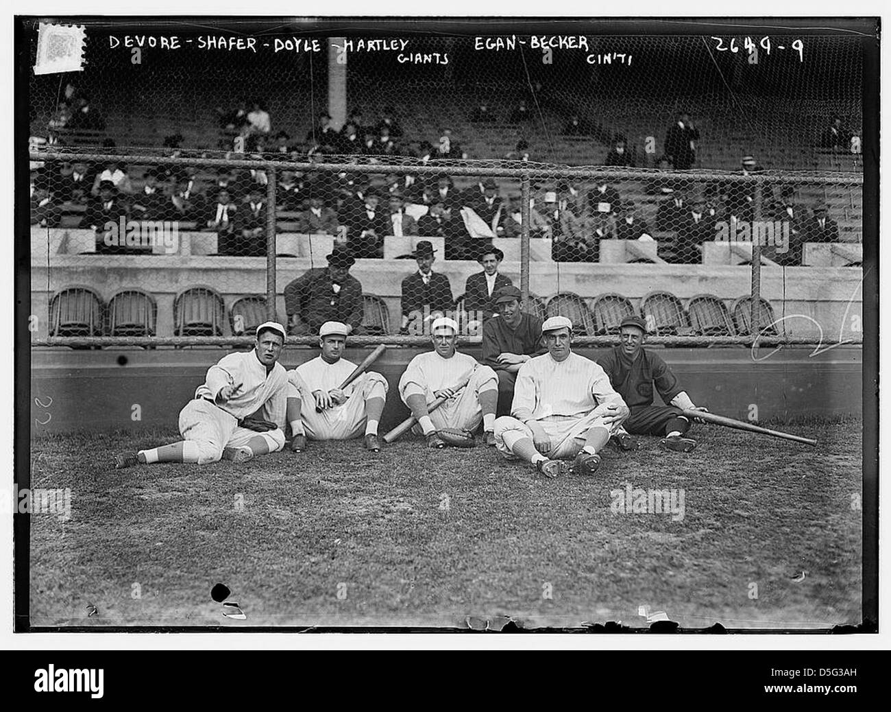 [Josh Devore (New York NL), Tillie Shafer (New York NL), Larry Doyle ...