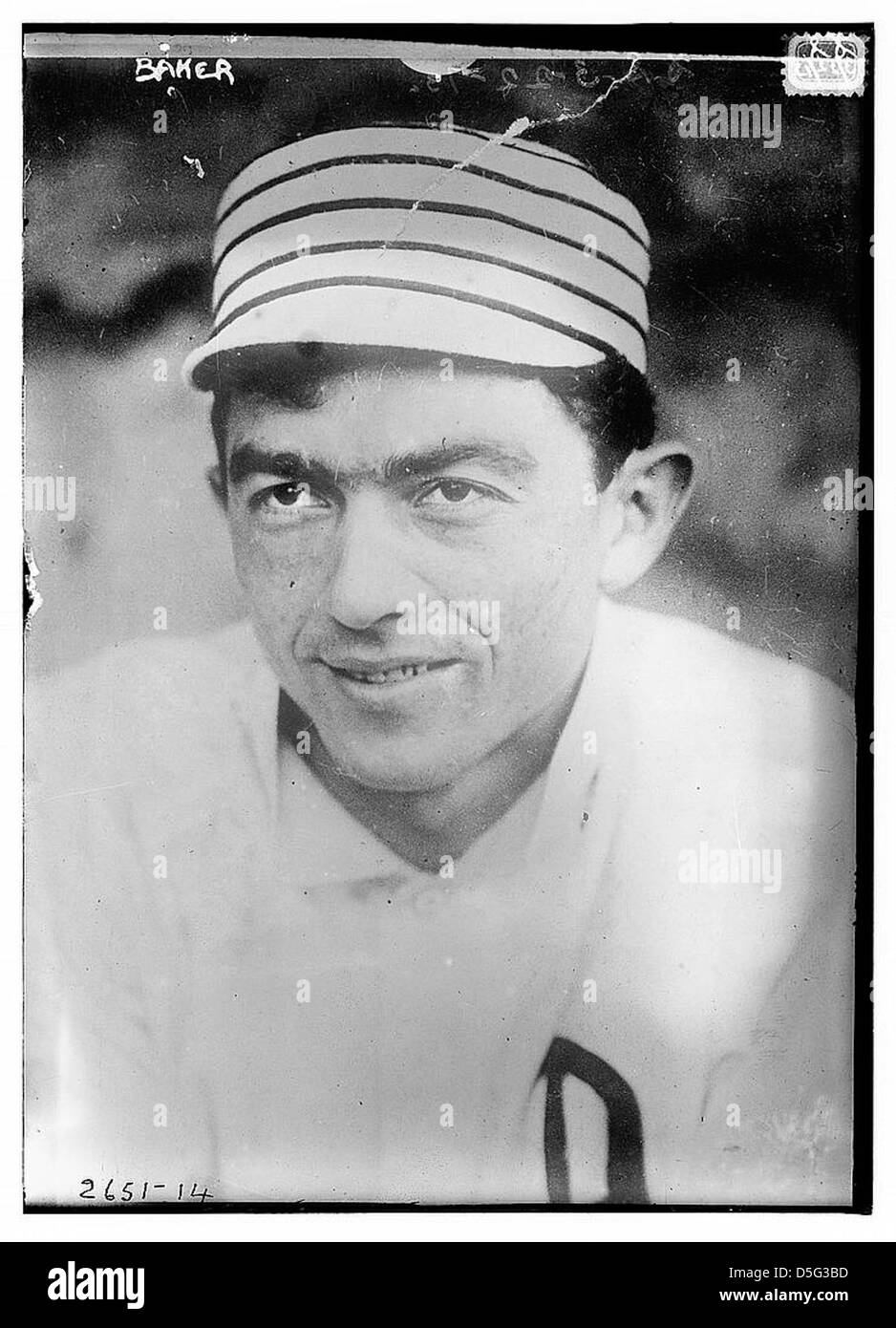 A portrait of Frank 'Home Run' Baker, a baseball player for the ...