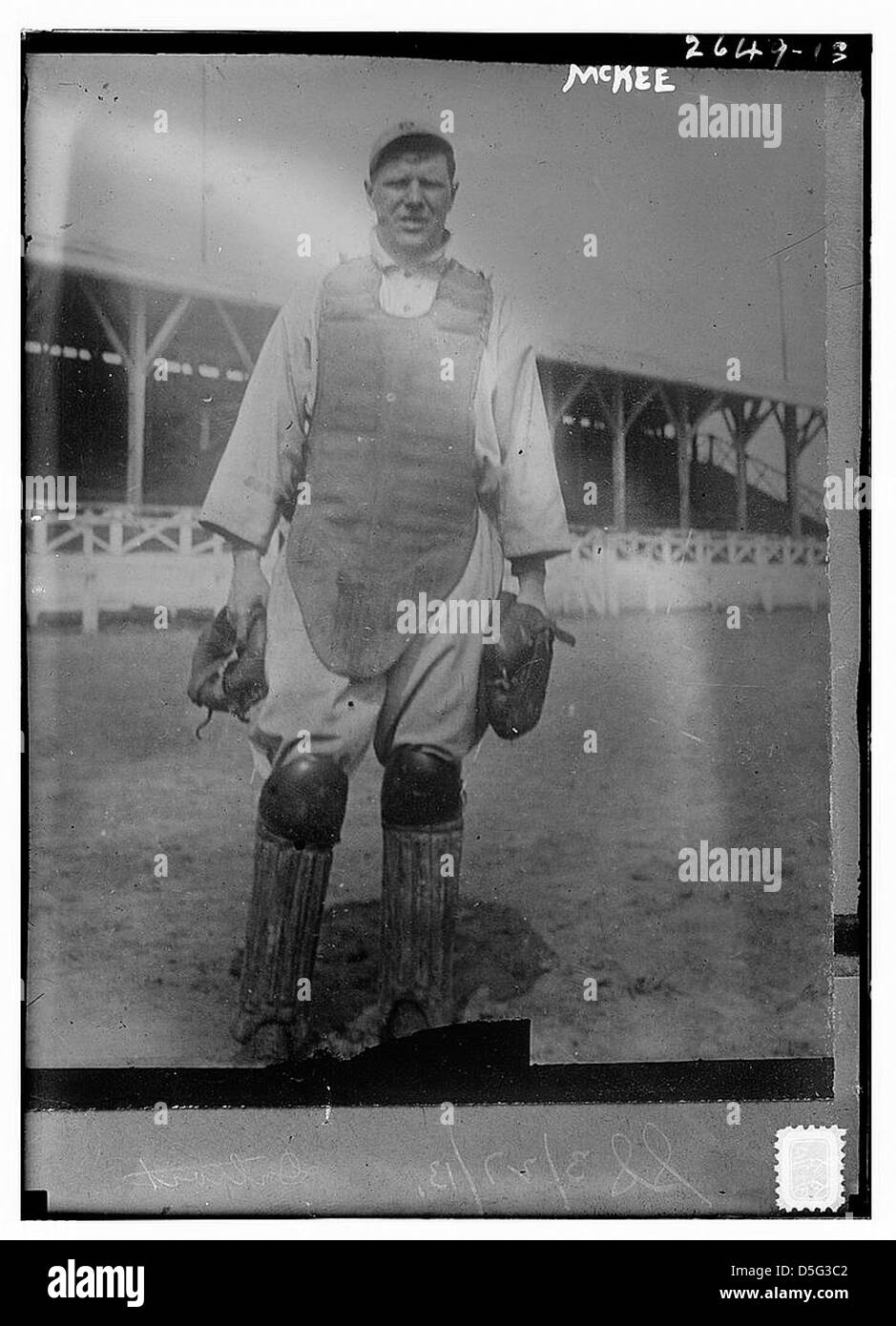 Raymond 'Red' McKee, a catcher for the Detroit Tigers in the American ...