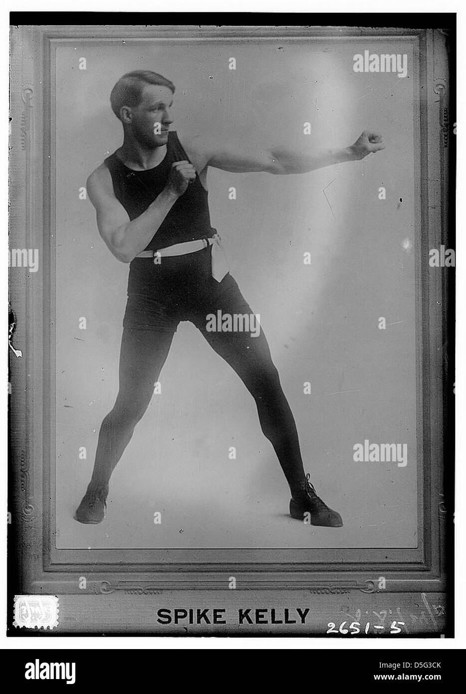 A portrait of Frank 'Spike' Kelly, a welterweight boxer, showcasing his ...