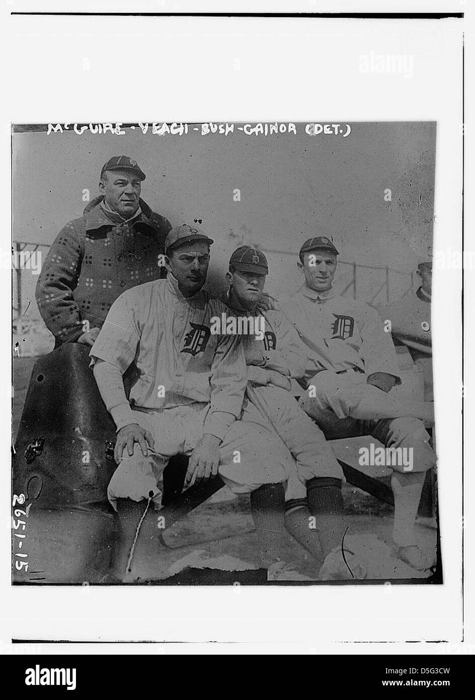 A vintage photograph of baseball players Deacon McGuire, Donie Bush ...