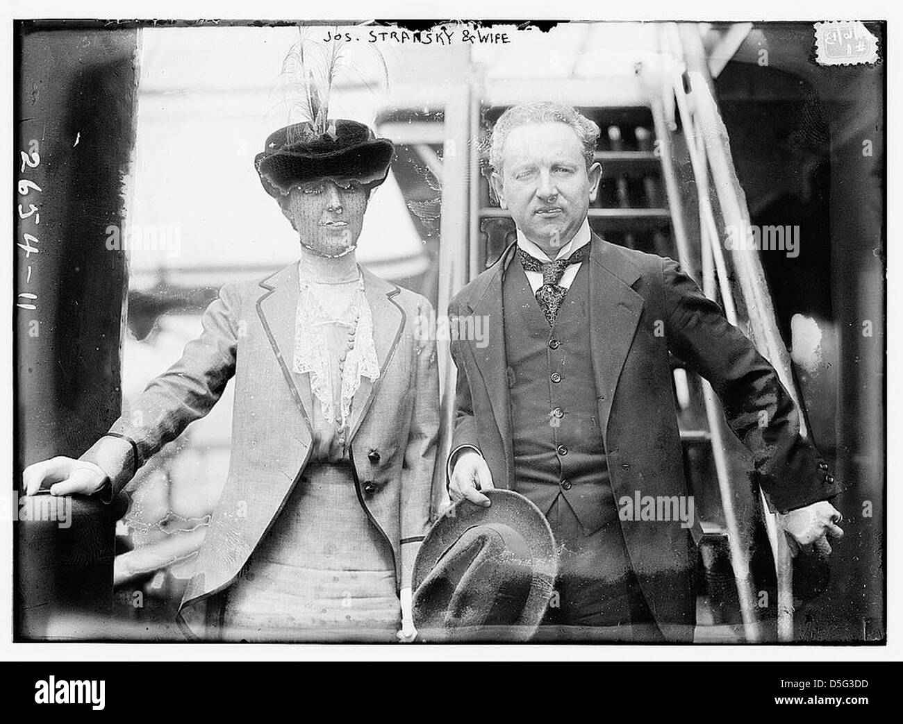 A historical photograph of Jos. Stransky and his wife, likely taken ...