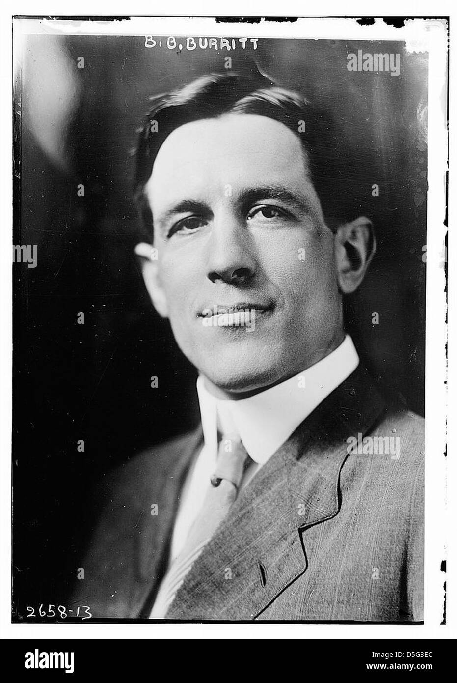B.B. Burritt is depicted in a classic black-and-white portrait. The ...