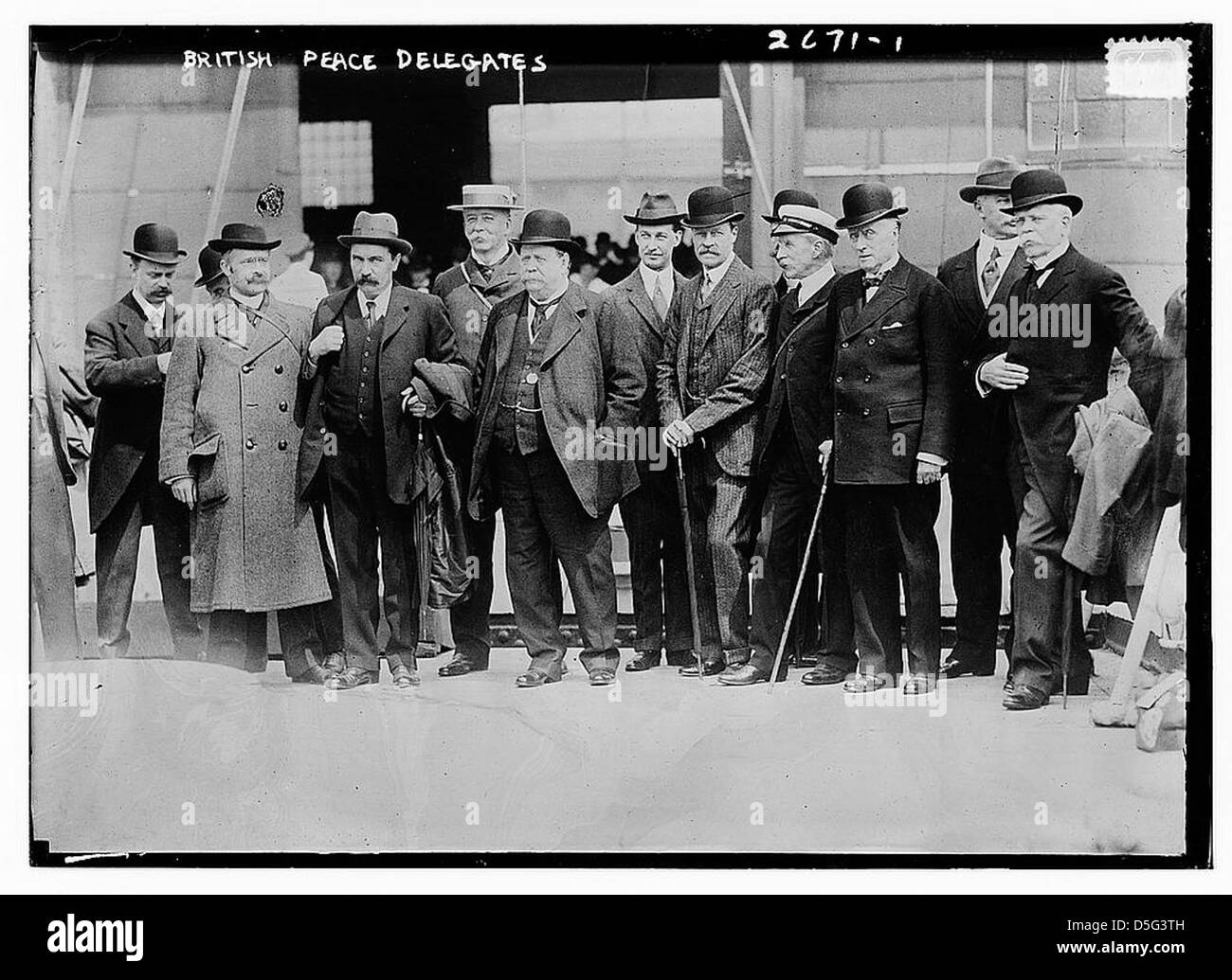 A photograph of British peace delegates from the Anglo-American Peace ...