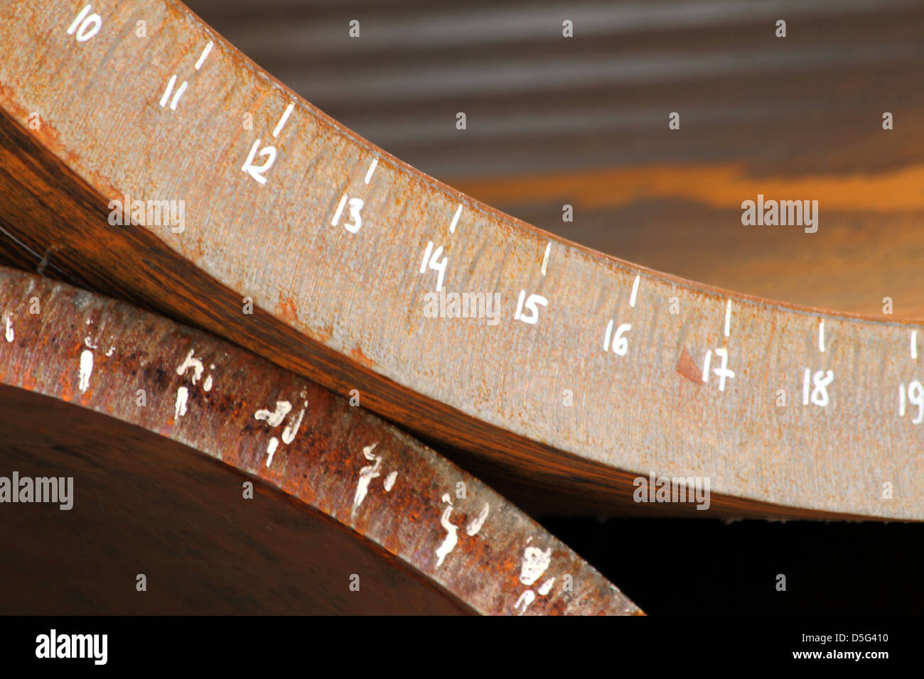 numbered steel tubes Stock Photo - Alamy