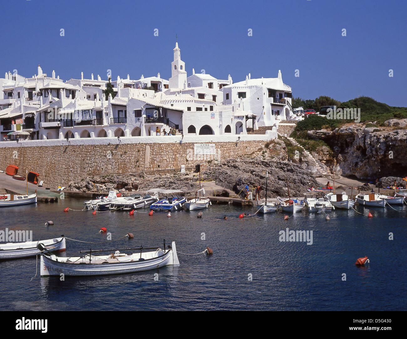 Whitewashed fishing village development of Binibeca, Menorca, Balearic ...